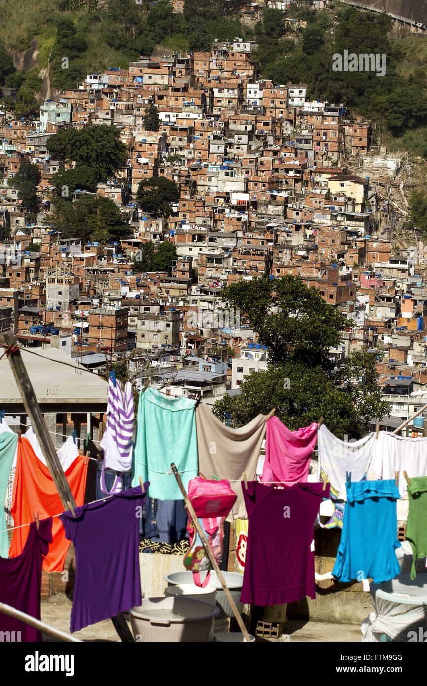 Top view of the Rocinha slum in the city of Rio de Janeiro Stock Photo ...