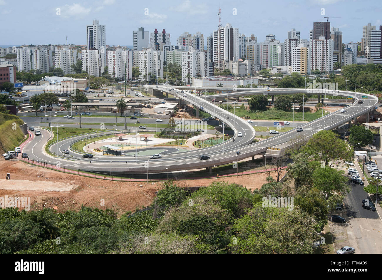 Top view of Viaduct Eduardo Campos on Avenida Luis Eduardo Magalhaes on ...