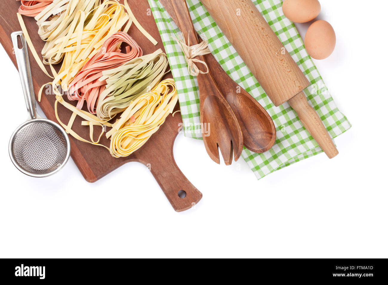 Cooking utensils and ingredients. Isolated on white background Stock ...