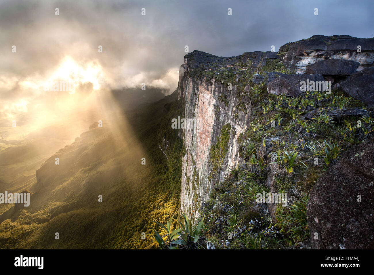 Sandstone walls on Mount Roraima - Mount Roraima National Park Stock ...