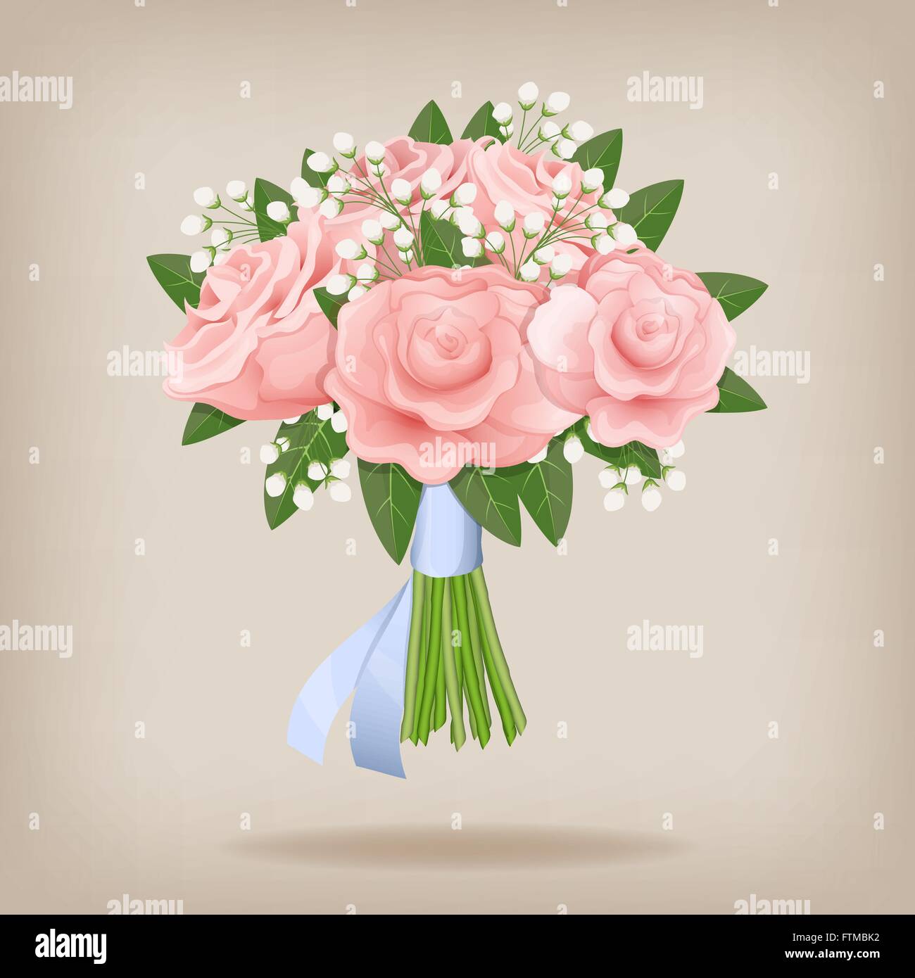 Bouquet bride white roses Stock Vector Images - Alamy