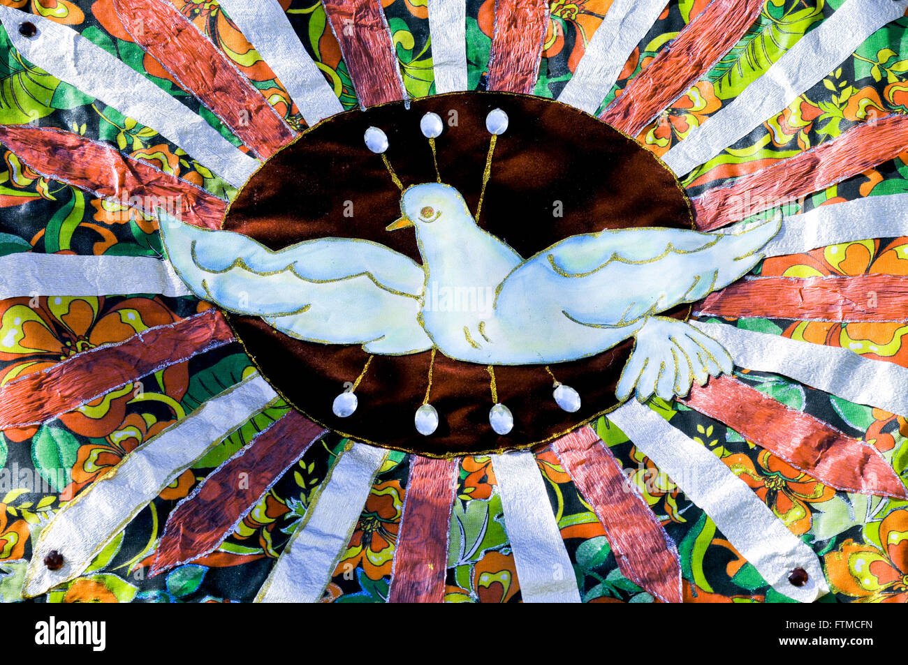 Detail of the flag of the Divine Holy Spirit Stock Photo - Alamy