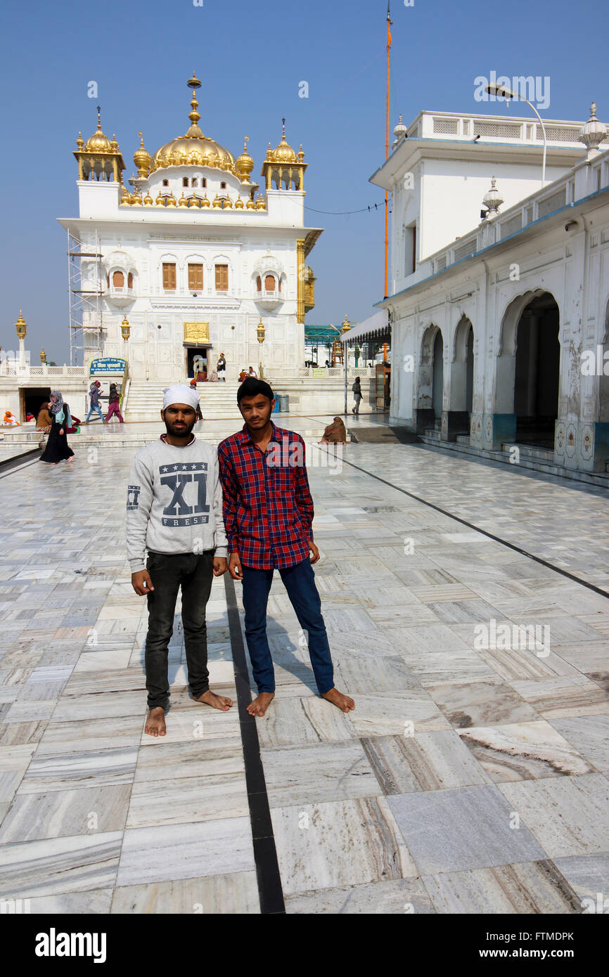 Punjabi Sikh boys and pilgrims at Tarn Taran Gurdwara in Punjab, India ...