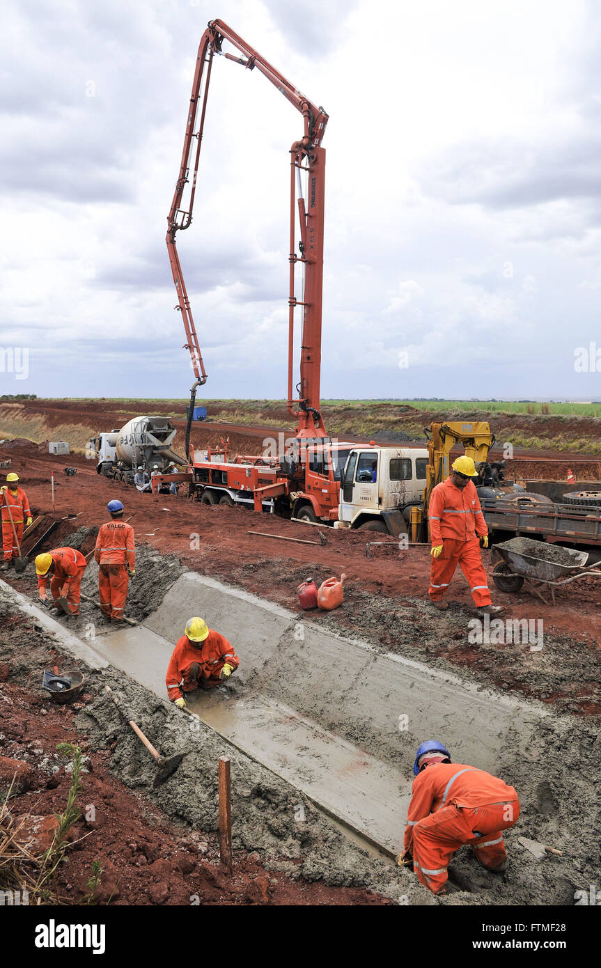 Construction of water containment rails in North-South Railway excerpt ...