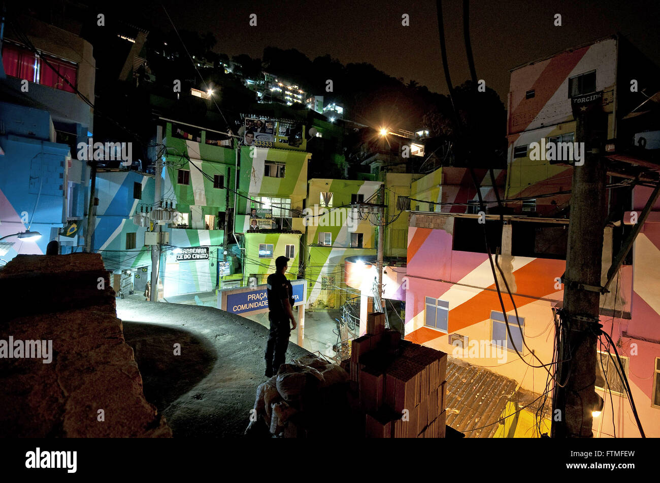 Santa Marta slum in Morro Dona Marta in the city of Rio de Janeiro ...