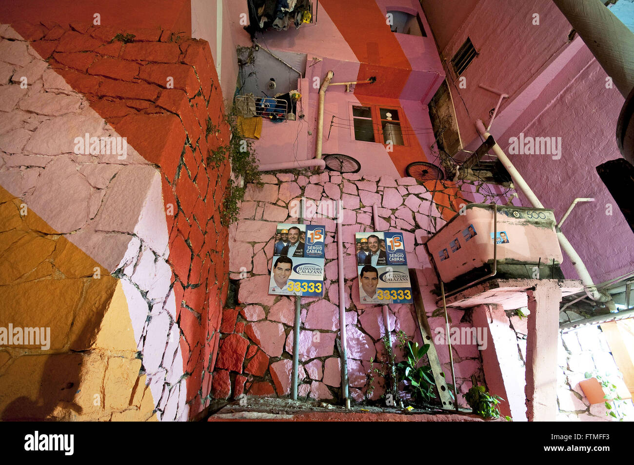 Santa Marta slum in Morro Dona Marta in the city of Rio de Janeiro ...