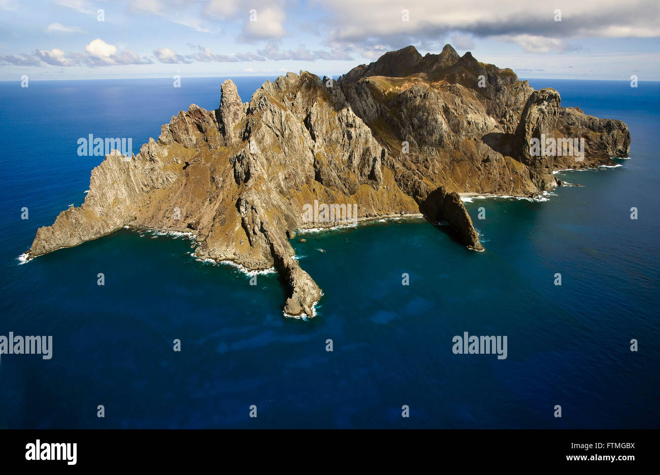 Aerial view of the island of Trinidad in the Atlantic Ocean Stock Photo ...