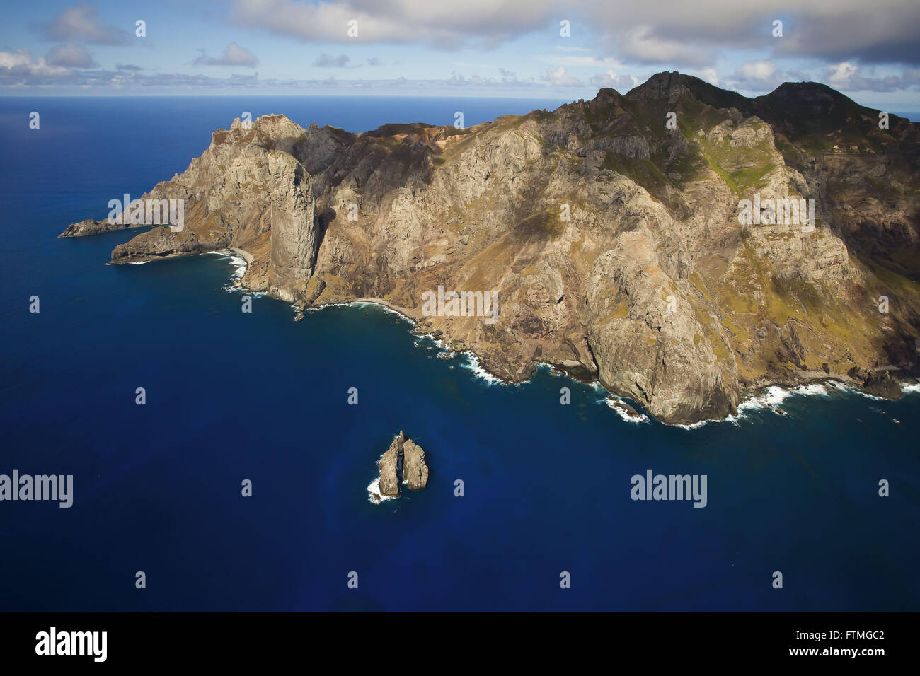 Aerial view of the island of Trinidad in the Atlantic Ocean Stock Photo ...
