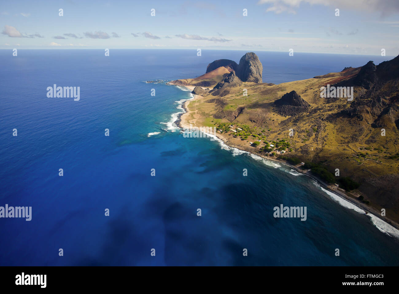 Aerial view of the island of Trinidad in the Atlantic Ocean Stock Photo ...