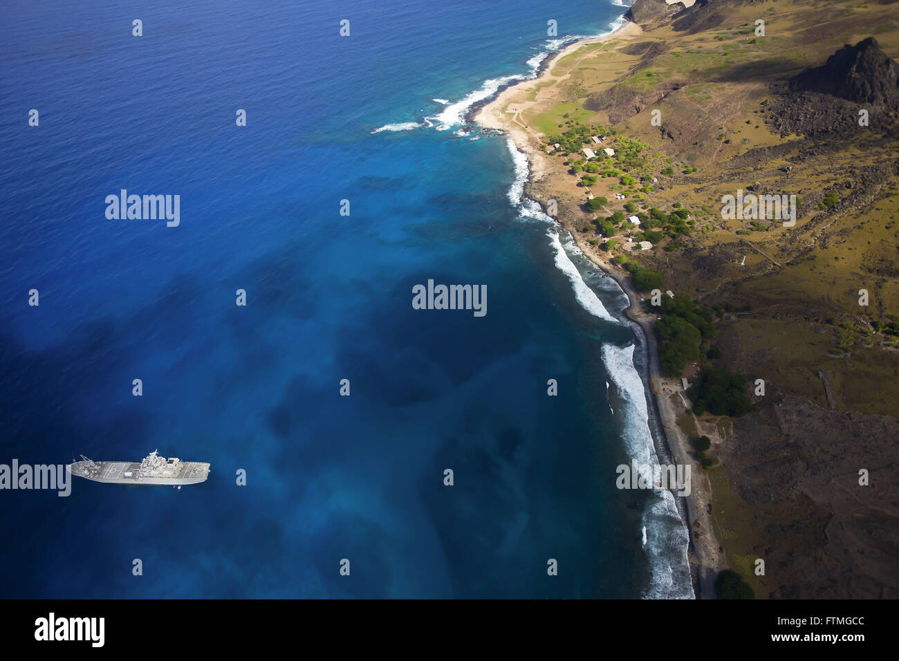 Aerial view of the island of Trinidad in the Atlantic Ocean Stock Photo ...