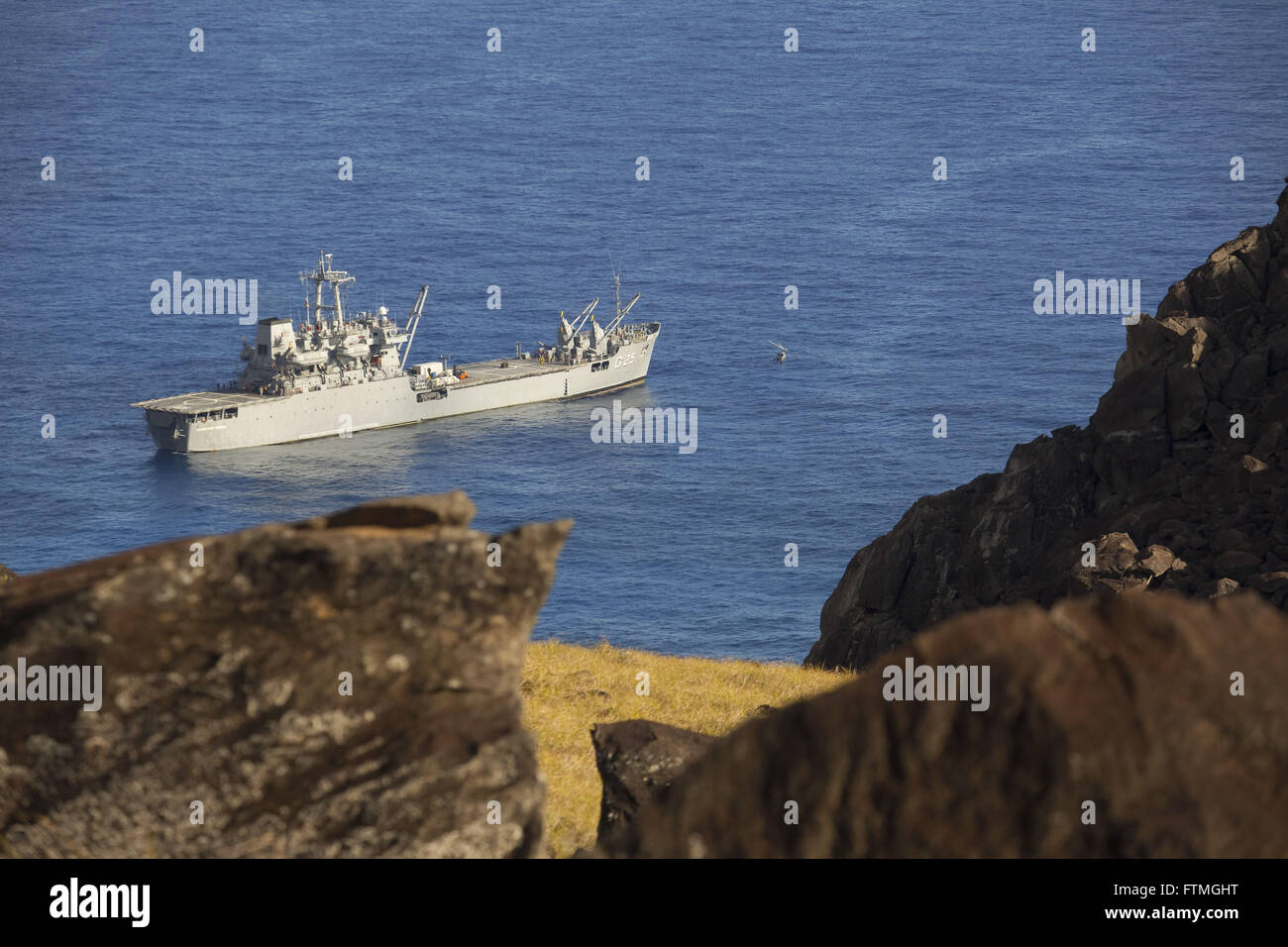 Ship Unloading Car Combat NDCC at Trindade Island Stock Photo - Alamy