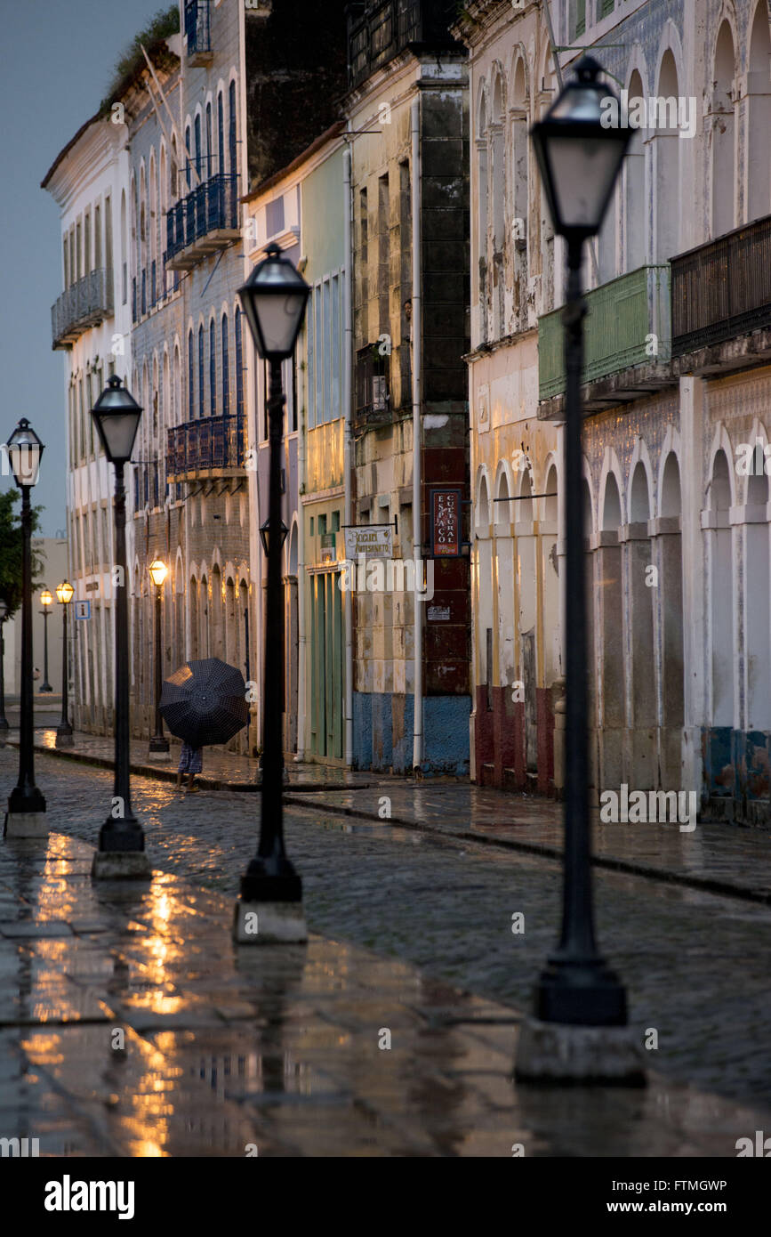 Colonial houses in rainy day in the historical city center Stock Photo ...