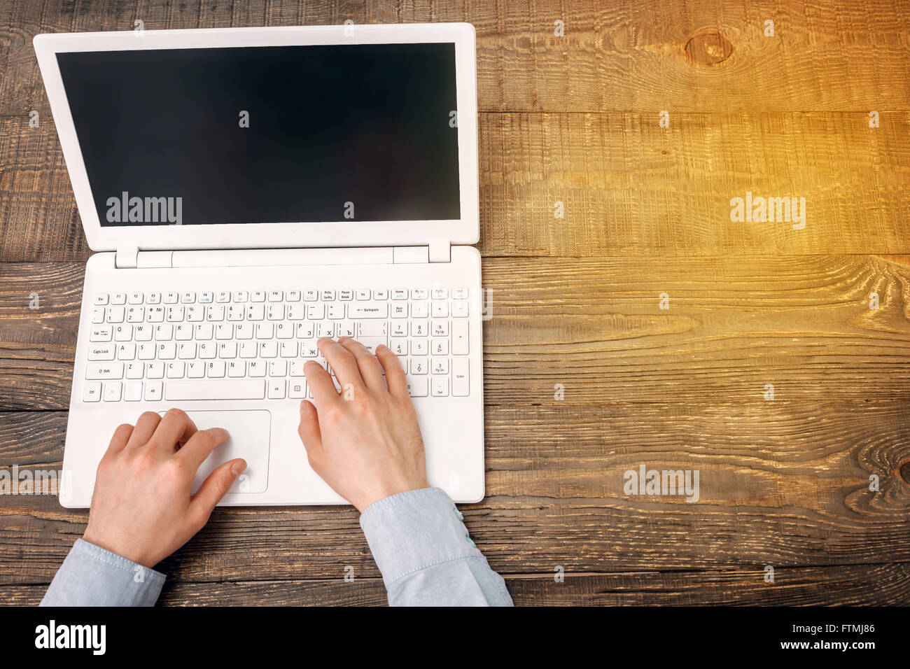 Top view of objects and hands on table Stock Photo - Alamy