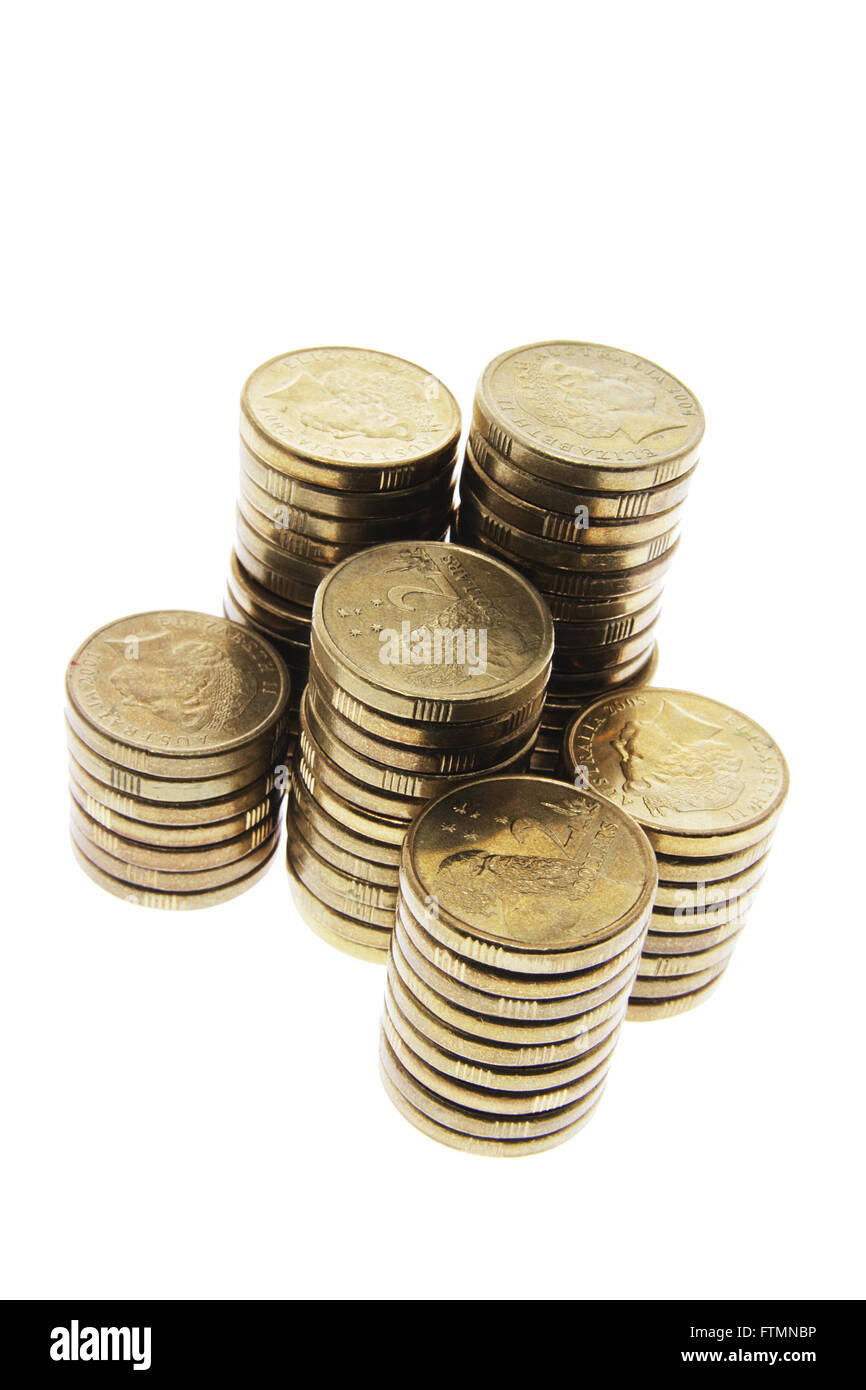 Stacks of Australian Coins Stock Photo - Alamy
