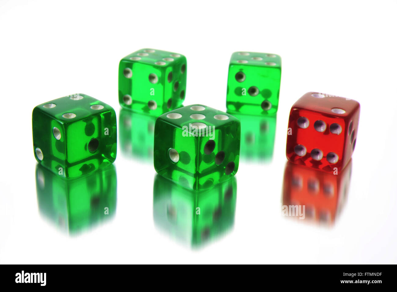 Dice with Reflection Stock Photo - Alamy