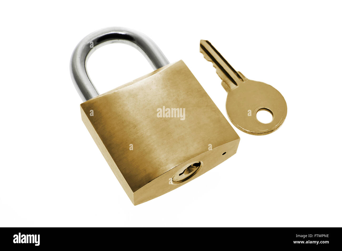 Padlock with Key Stock Photo - Alamy