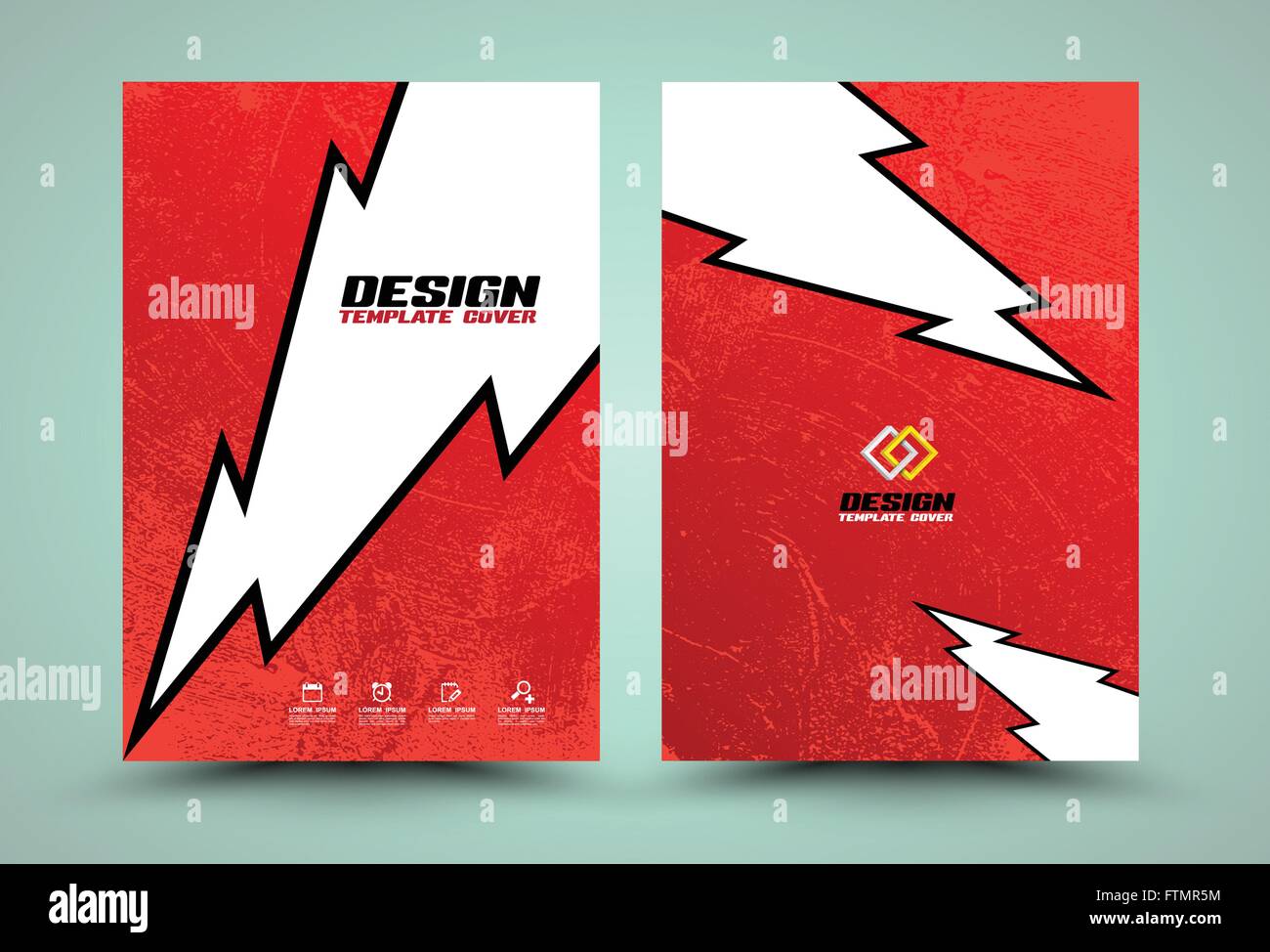 Vector cover template lightning on texture background . vector ...