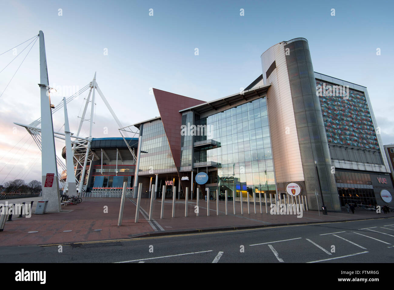 The Stadium Plaza in Cardiff, south Wales Stock Photo - Alamy