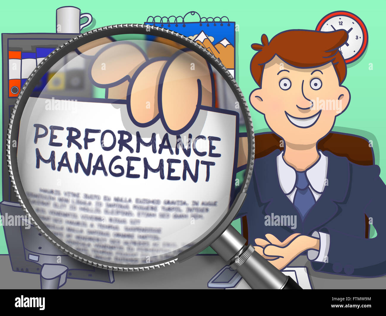 Performance Management through Lens. Doodle Style Stock Photo - Alamy