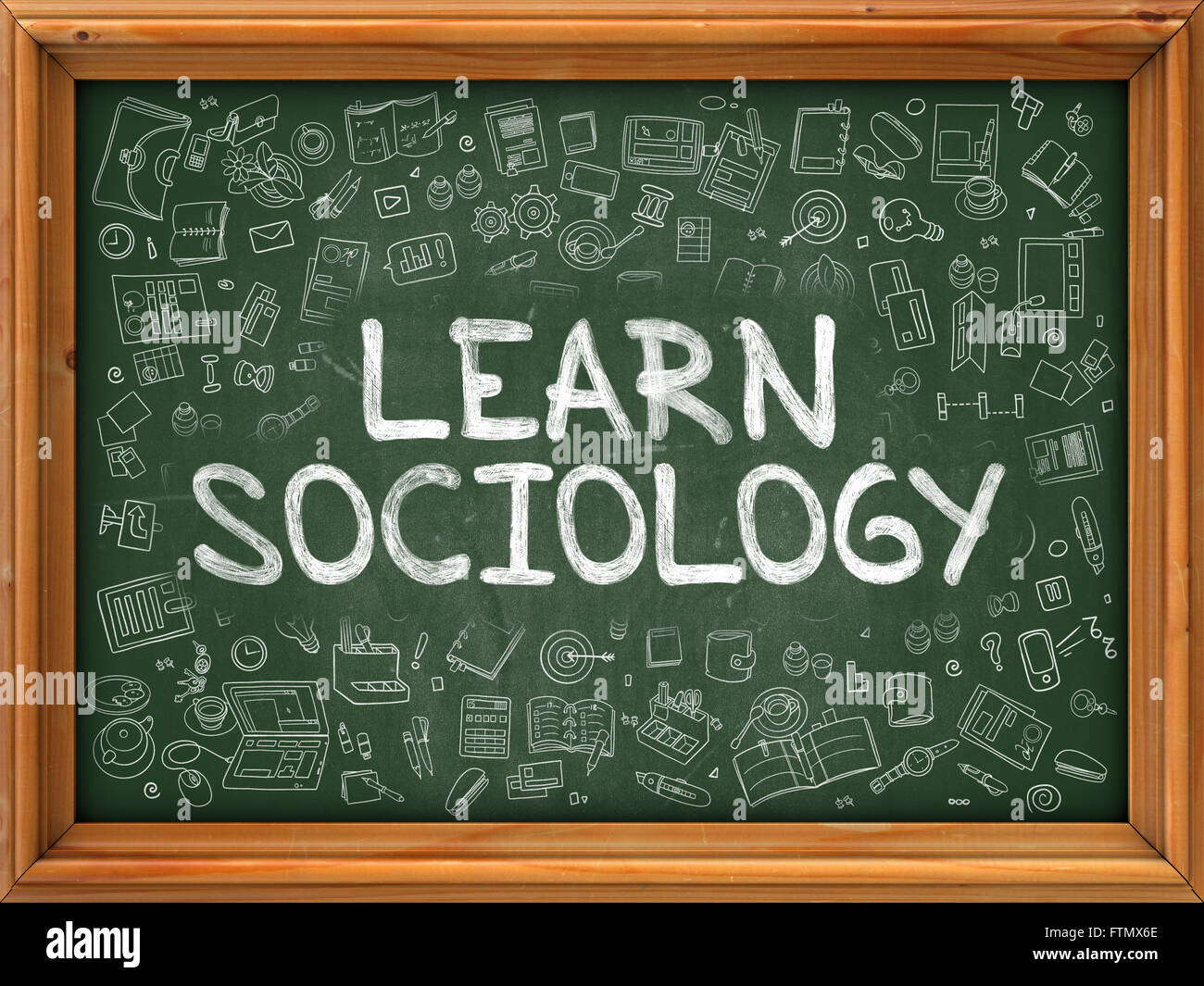 Learn Sociology - Hand Drawn on Green Chalkboard Stock Photo - Alamy