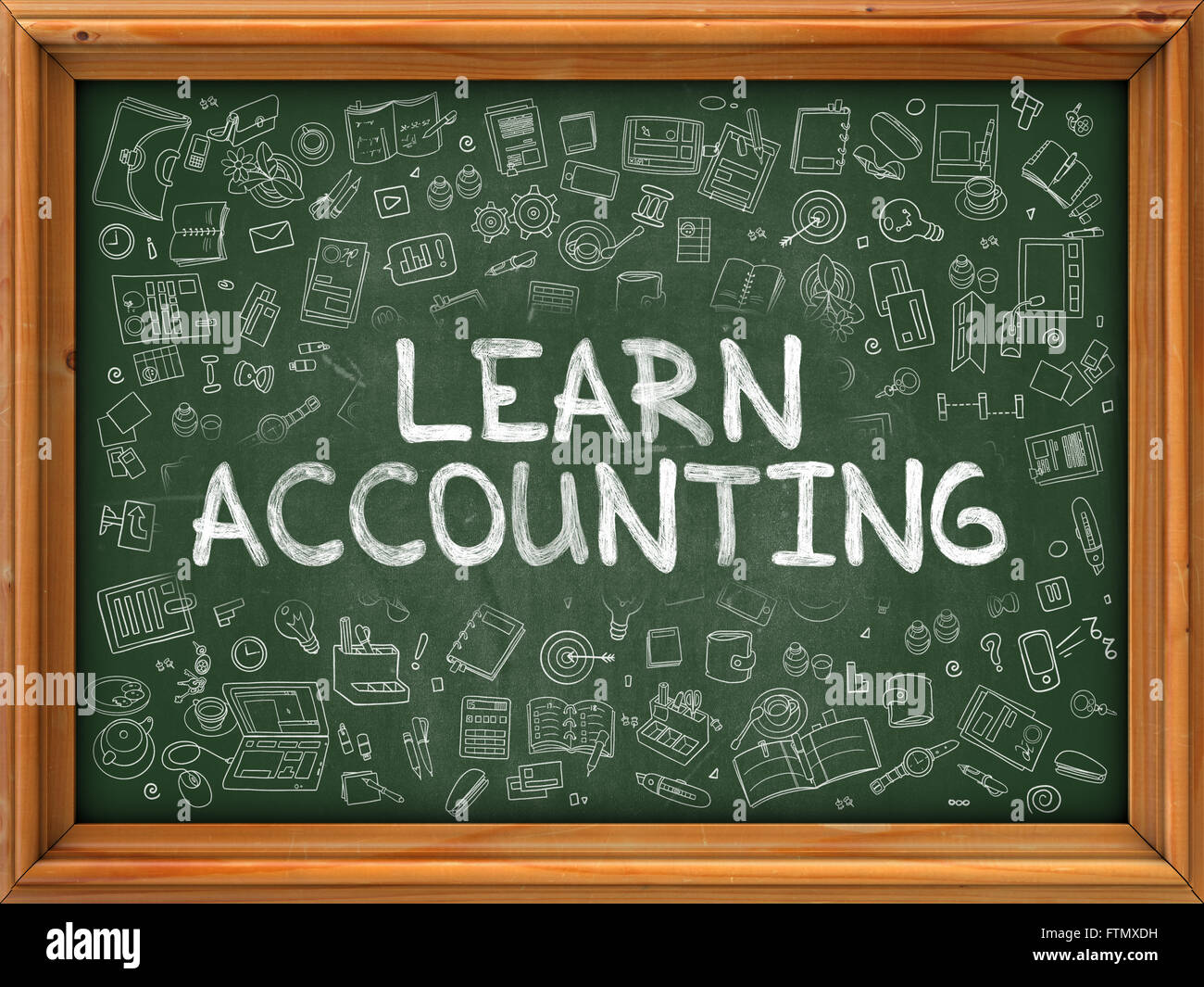 Learn Accounting - Hand Drawn on Green Chalkboard Stock Photo - Alamy