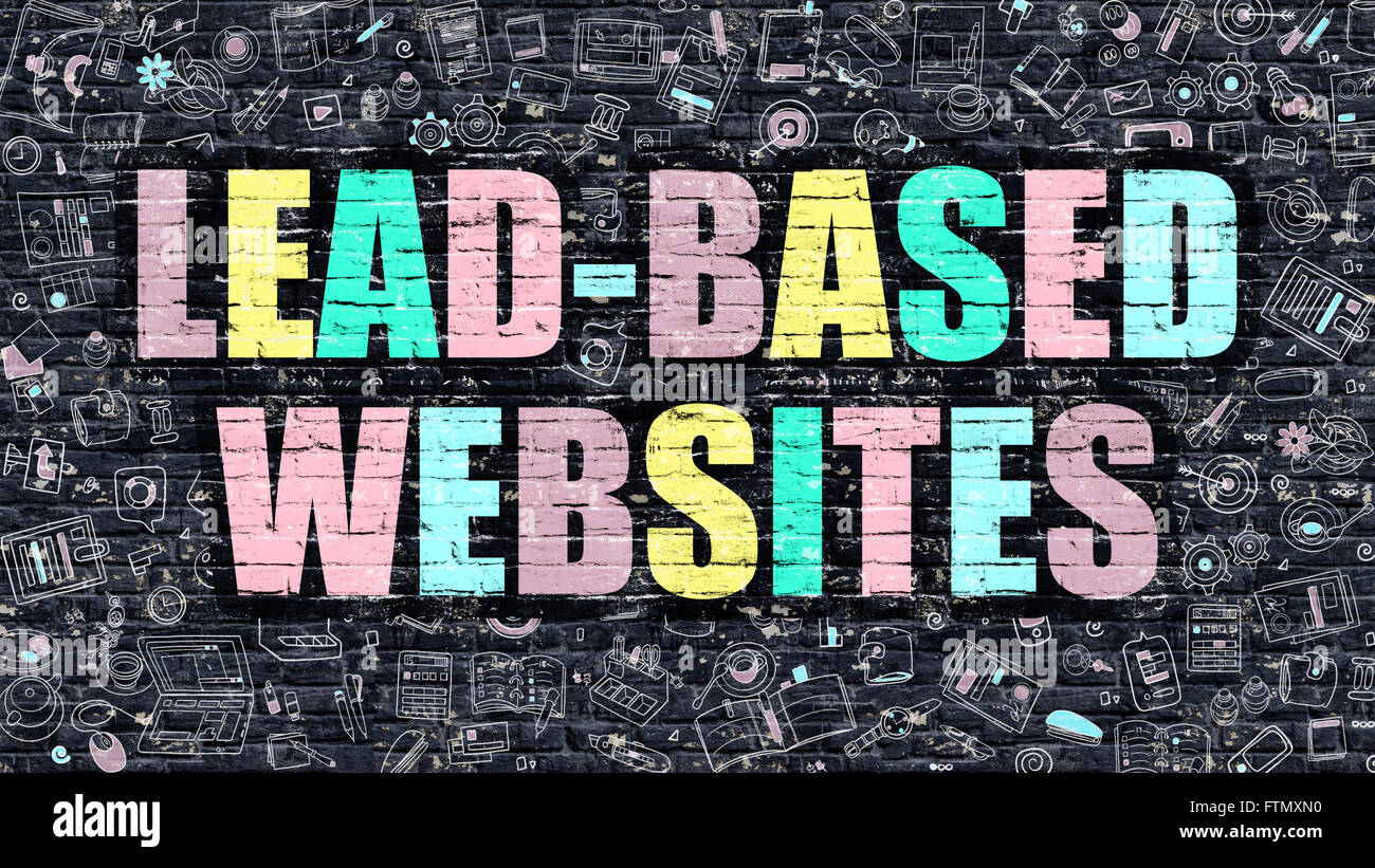 Lead-Based Websites Concept with Doodle Design Icons Stock Photo - Alamy