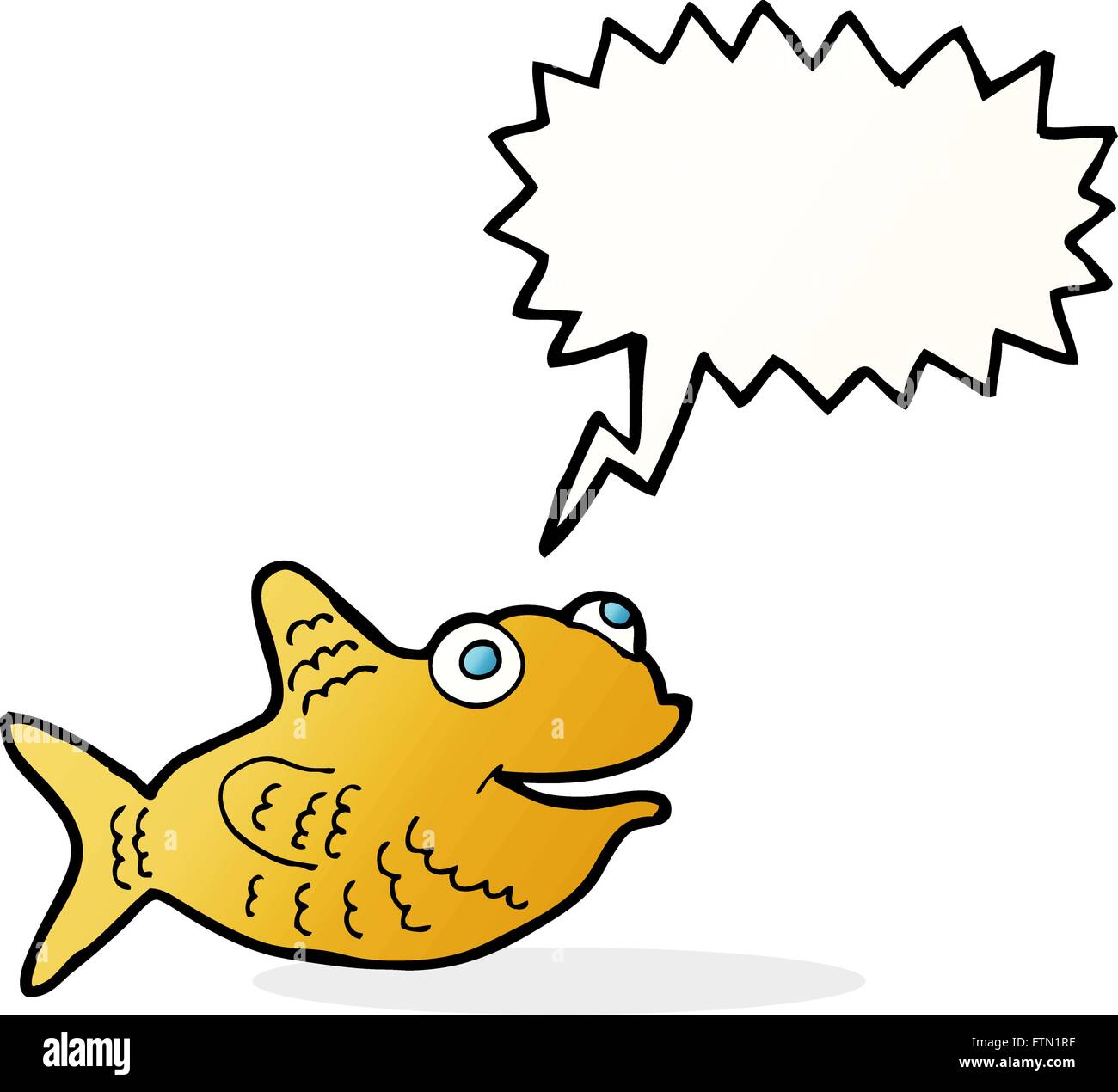 cartoon happy fish with speech bubble Stock Vector Image & Art - Alamy