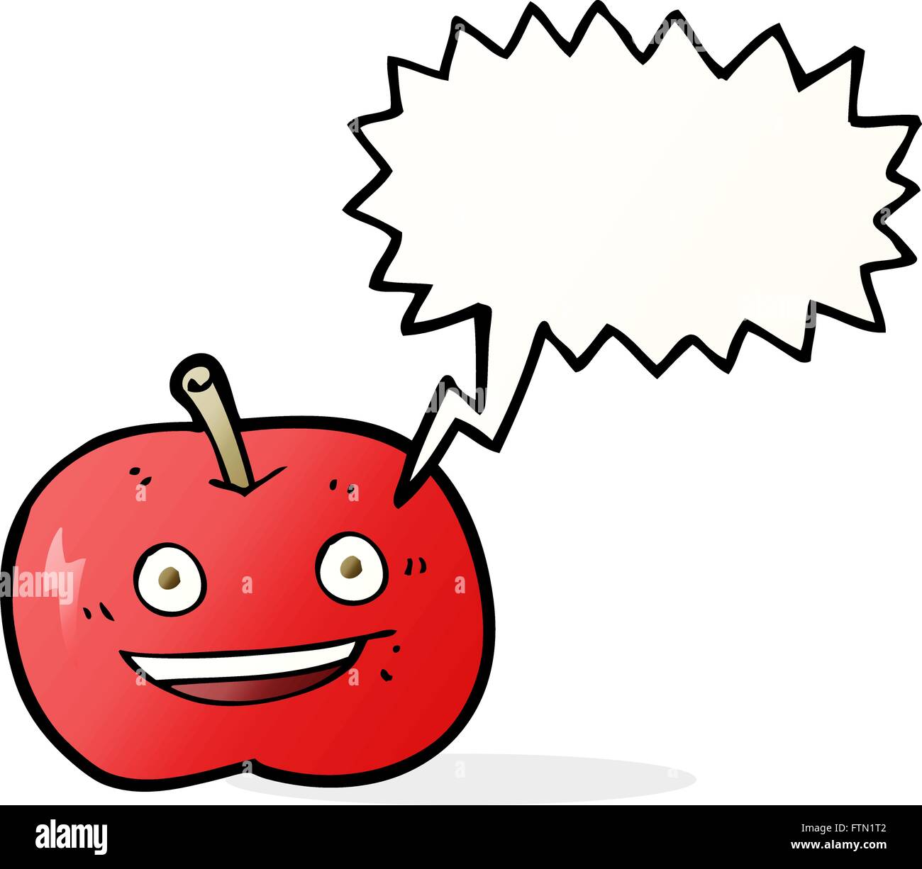 cartoon shiny apple with speech bubble Stock Vector Image & Art - Alamy