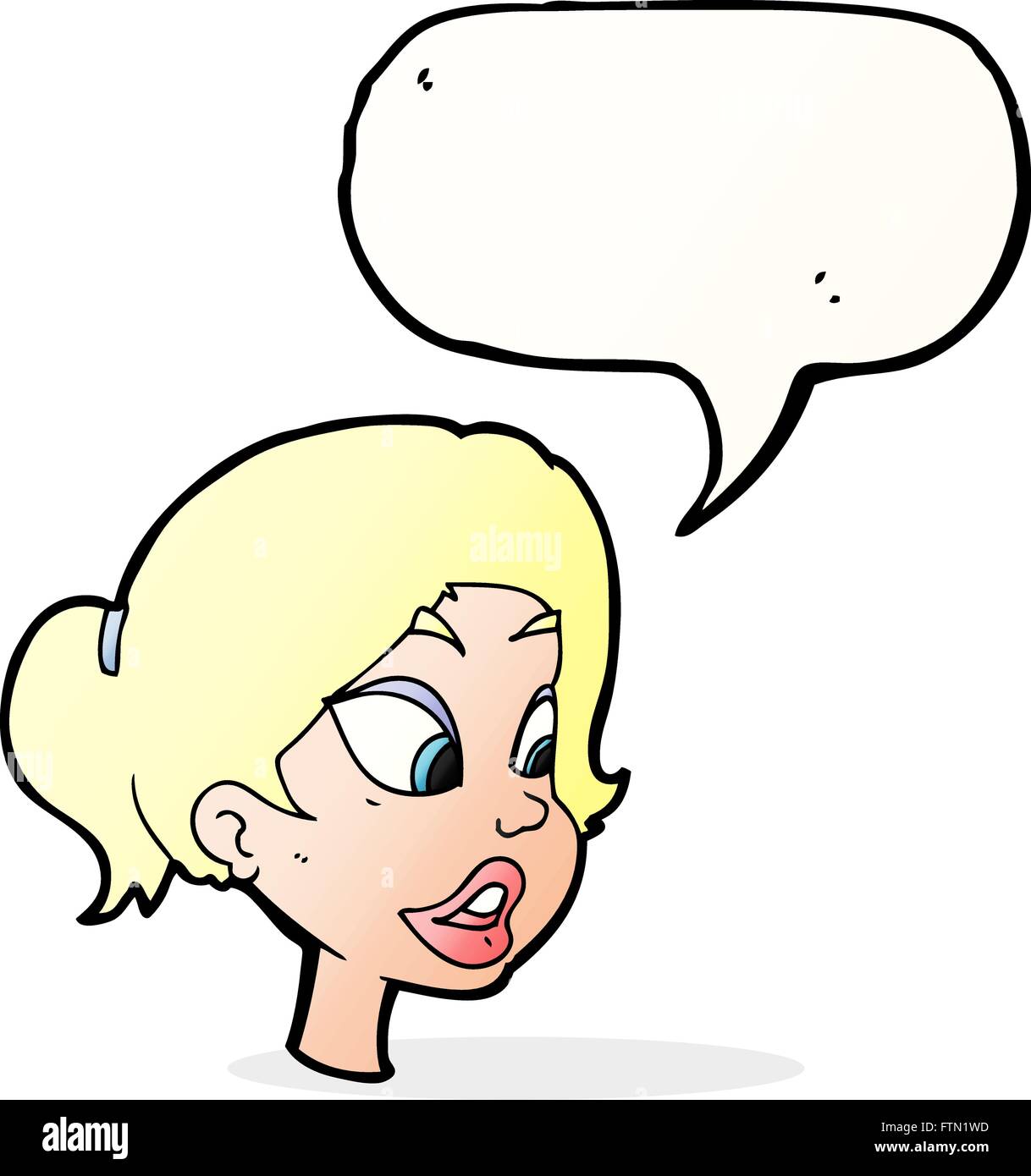 cartoon friendly woman with speech bubble Stock Vector Image & Art - Alamy