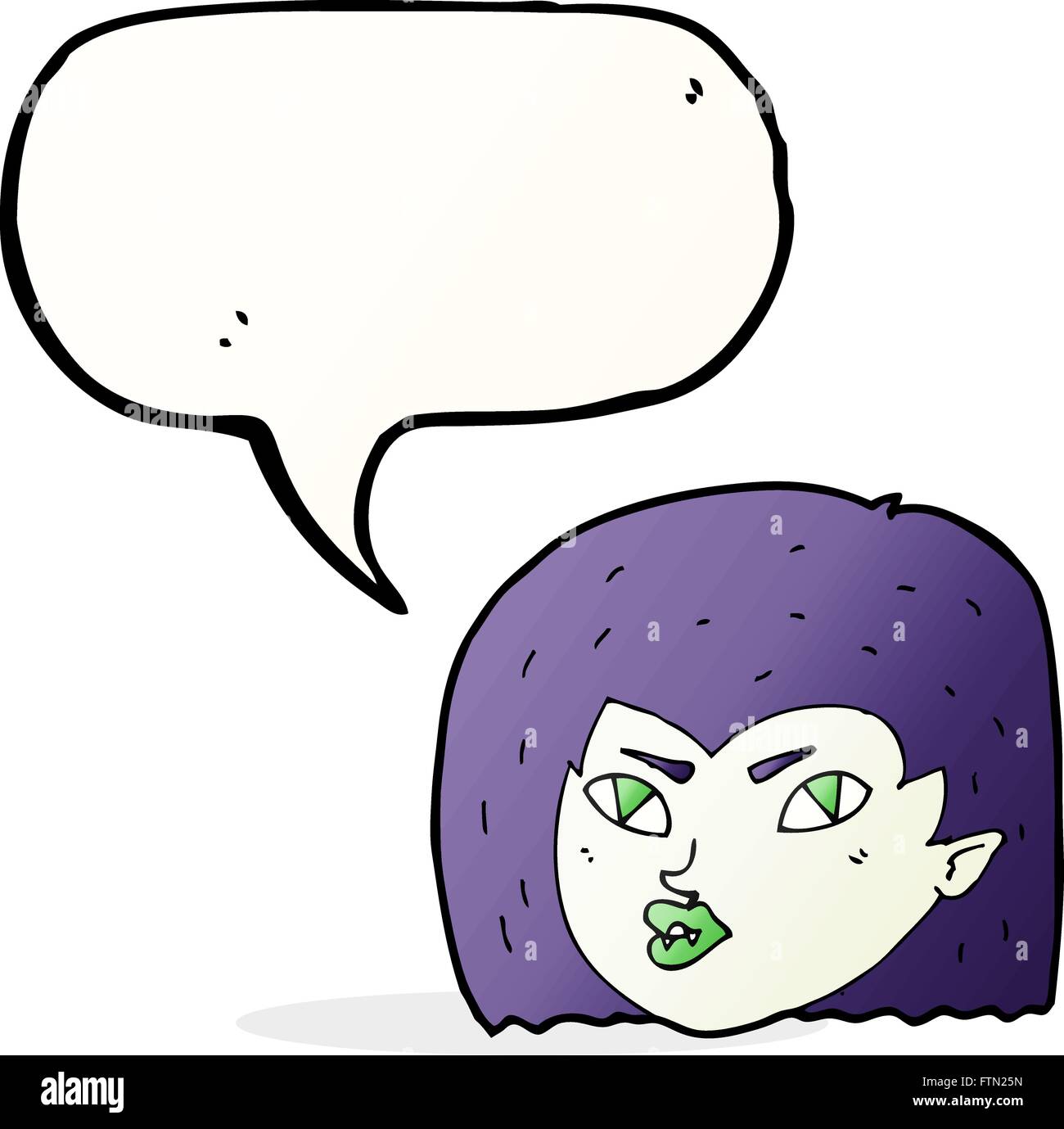 cartoon vampire face with speech bubble Stock Vector Image & Art - Alamy