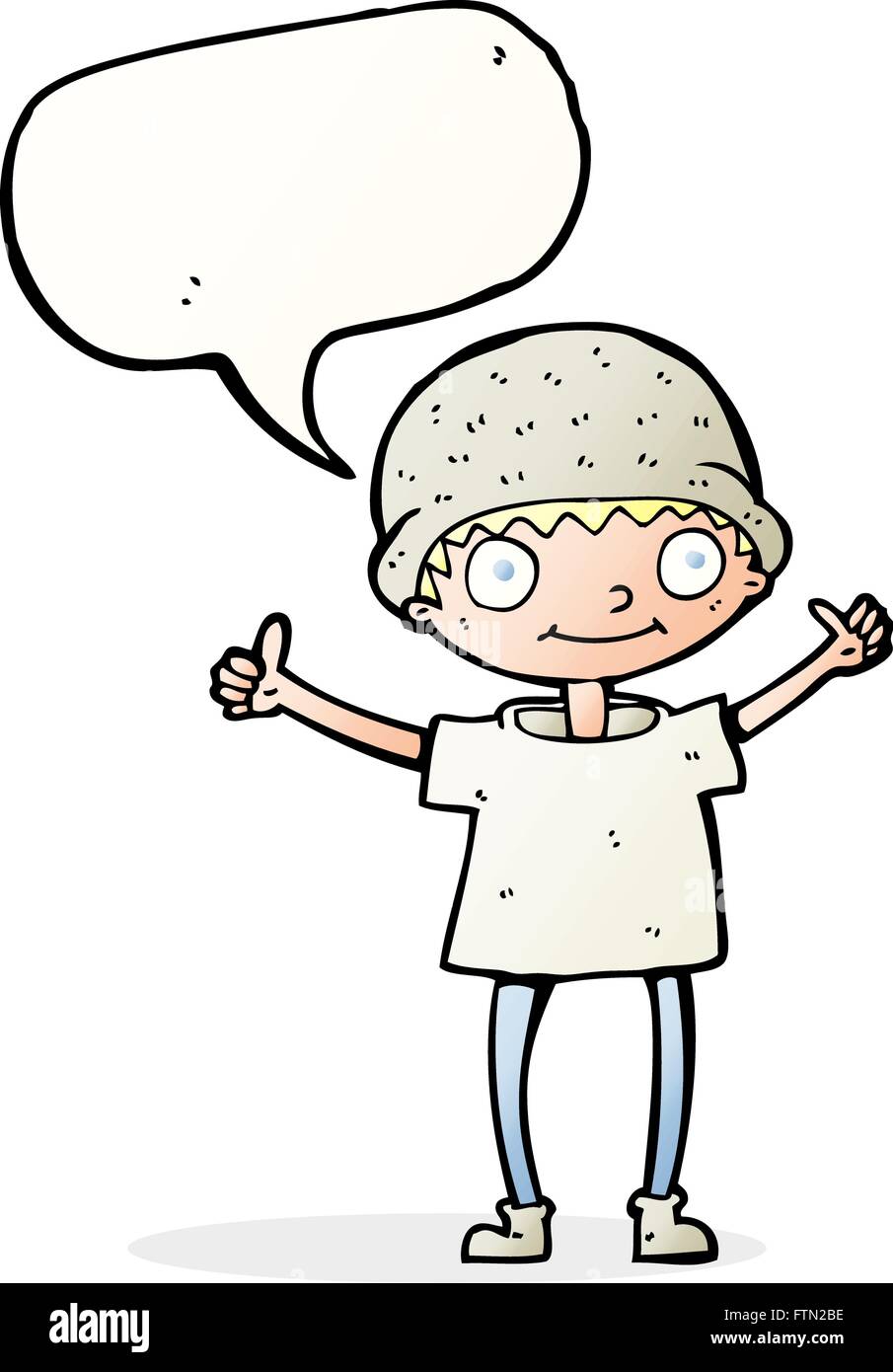 cartoon boy with positive attitude with speech bubble Stock Vector ...