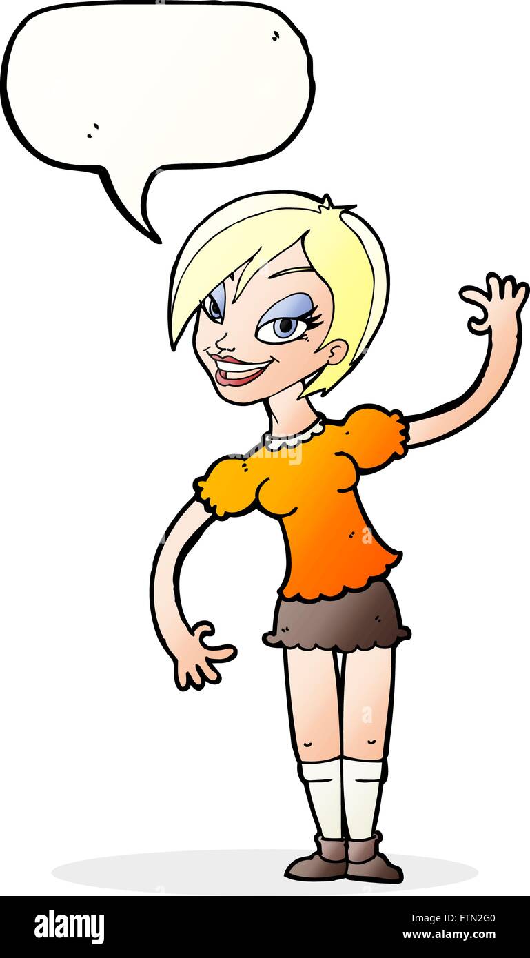 Cartoon girl waving bubble Stock Vector Images - Alamy