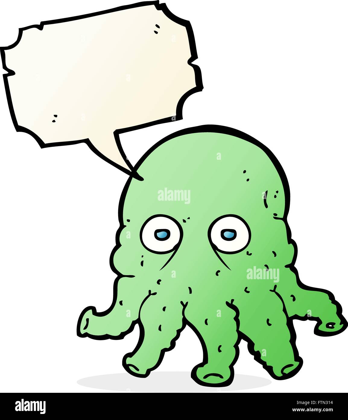 cartoon alien squid face with speech bubble Stock Vector Image & Art ...