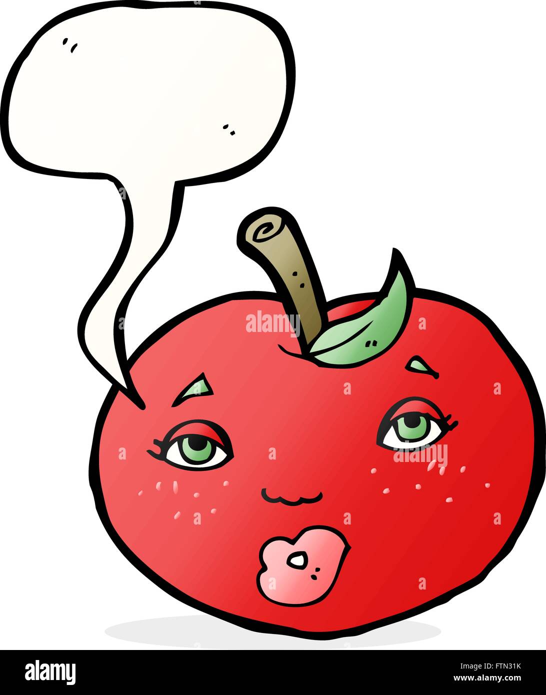 cartoon apple with face with speech bubble Stock Vector Image & Art - Alamy