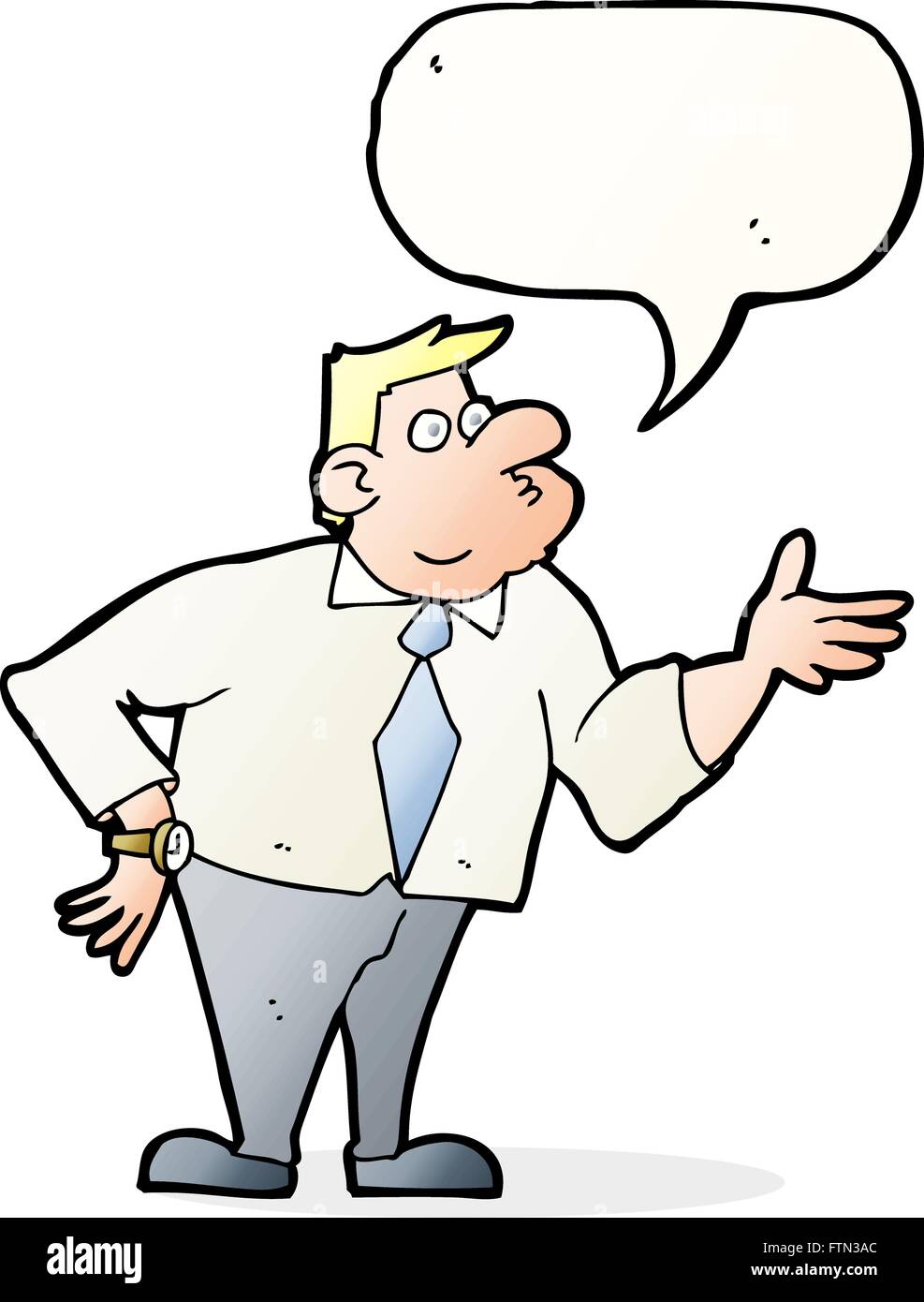 cartoon businessman asking question with speech bubble Stock Vector ...