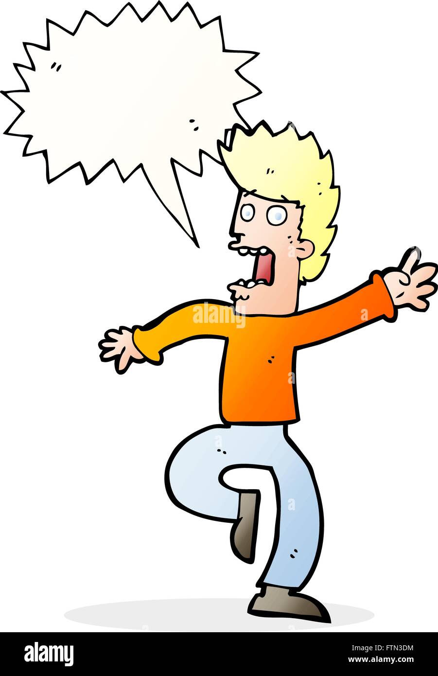 cartoon frightened man with speech bubble Stock Vector Image & Art - Alamy