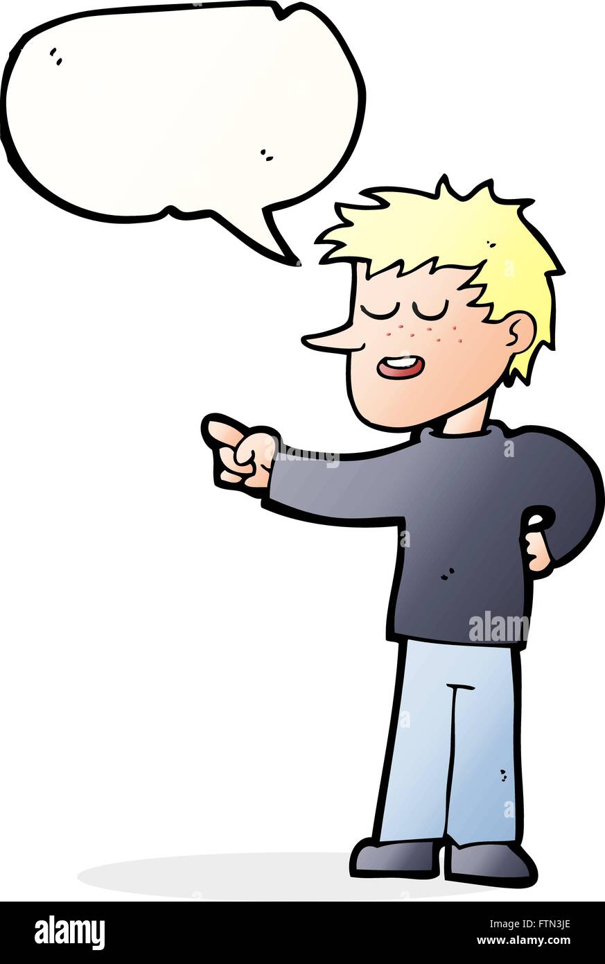 cartoon man pointing with speech bubble Stock Vector Image & Art - Alamy