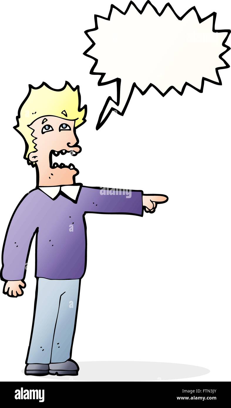 cartoon man accusing with speech bubble Stock Vector Image & Art - Alamy
