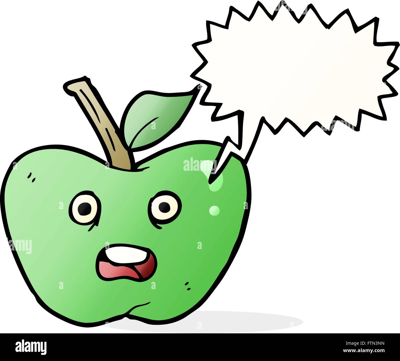 cartoon apple with speech bubble Stock Vector Image & Art - Alamy