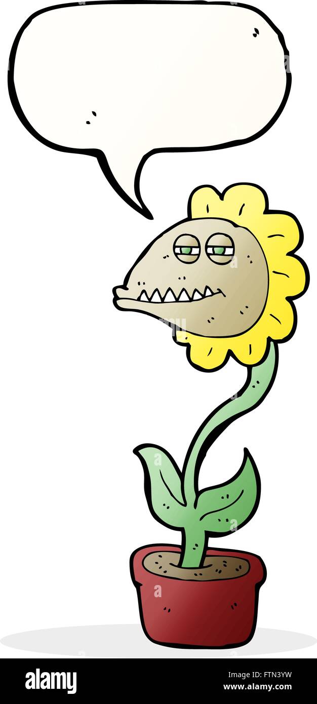 cartoon monster flower with speech bubble Stock Vector Image & Art - Alamy