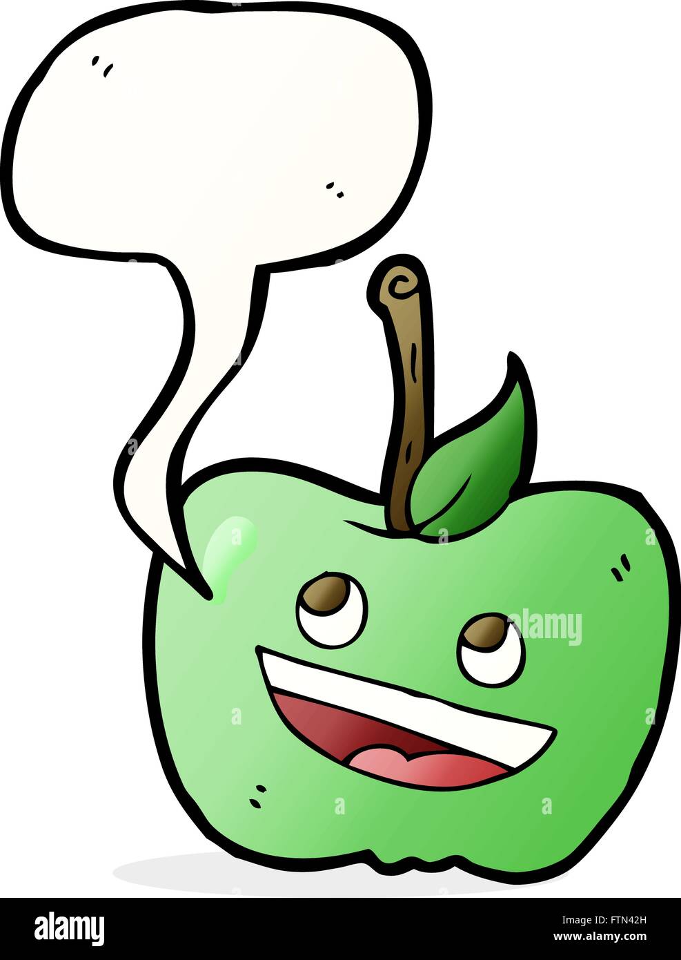 cartoon apple with speech bubble Stock Vector Image & Art - Alamy