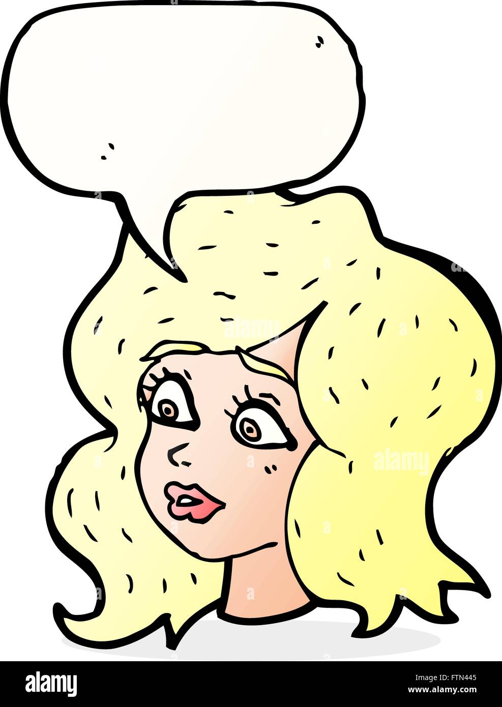 cartoon woman looking concerned with speech bubble Stock Vector Image ...