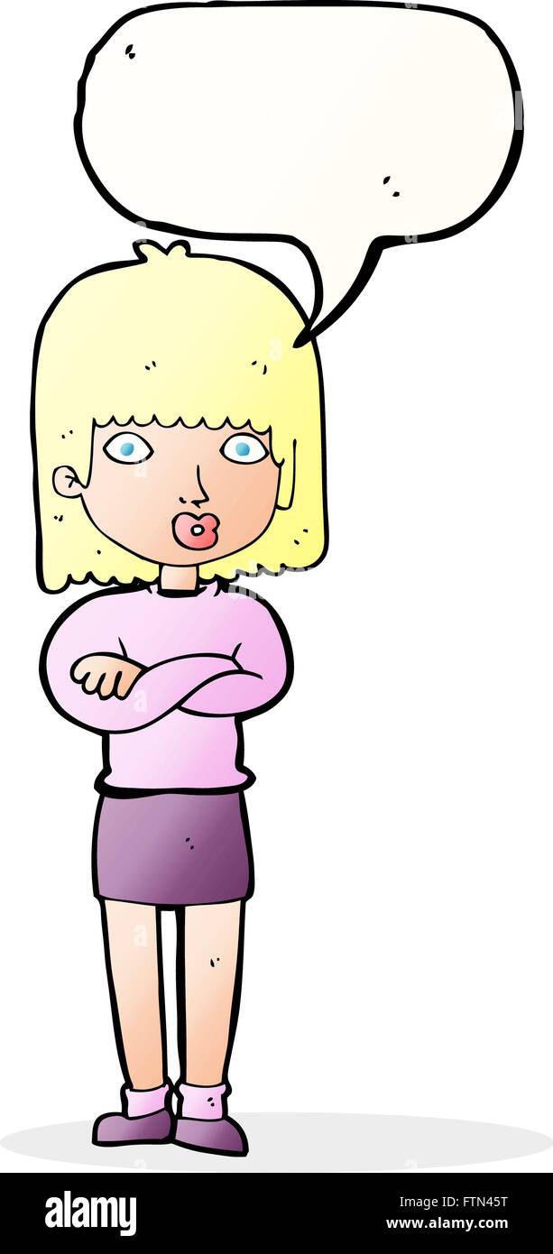 cartoon impatient woman with speech bubble Stock Vector Image & Art - Alamy