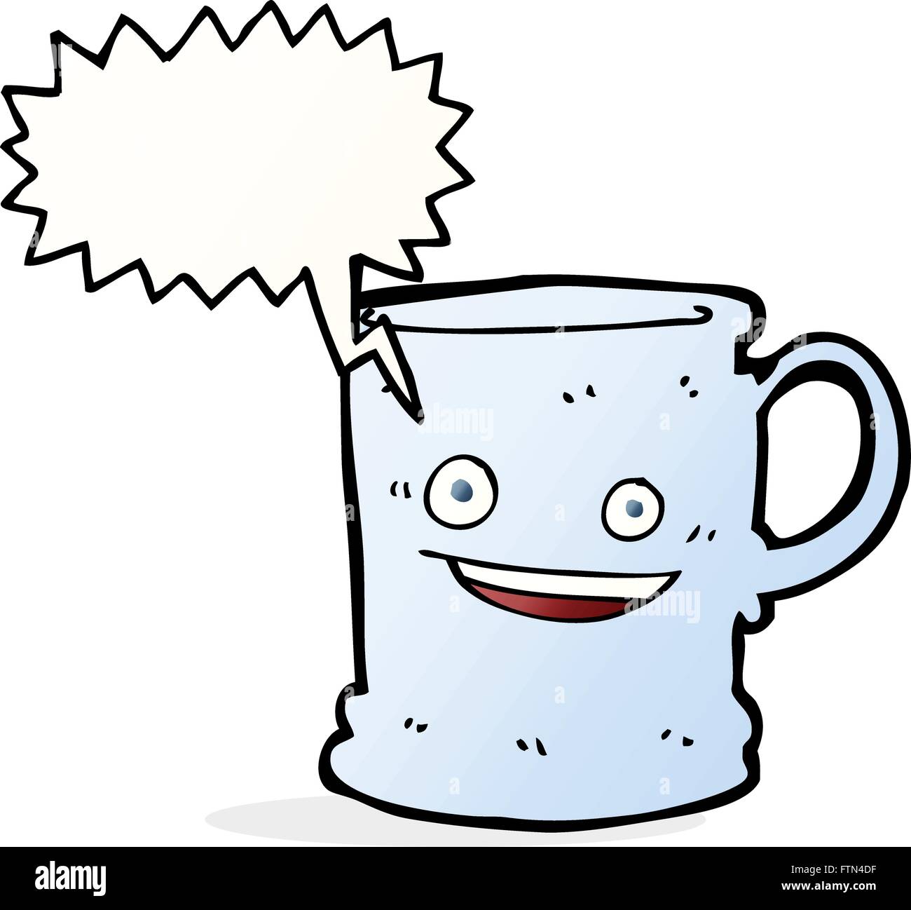 cartoon mug with speech bubble Stock Vector Image & Art - Alamy