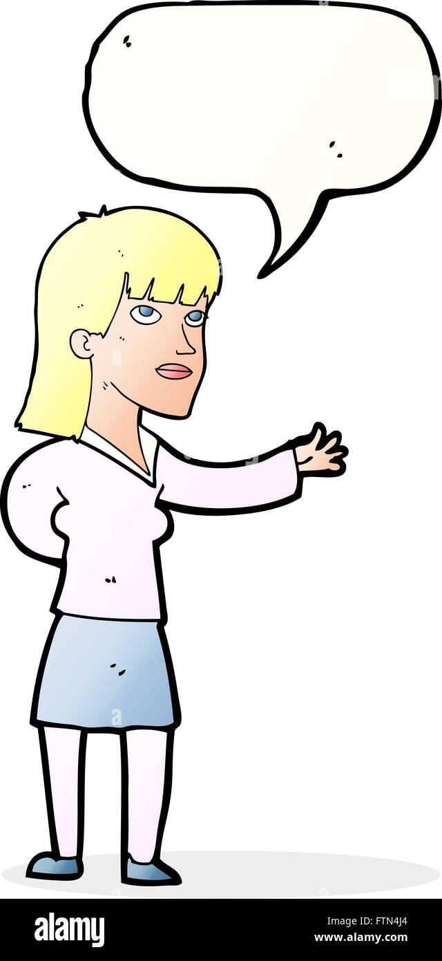 cartoon woman explaining with speech bubble Stock Vector Image & Art ...