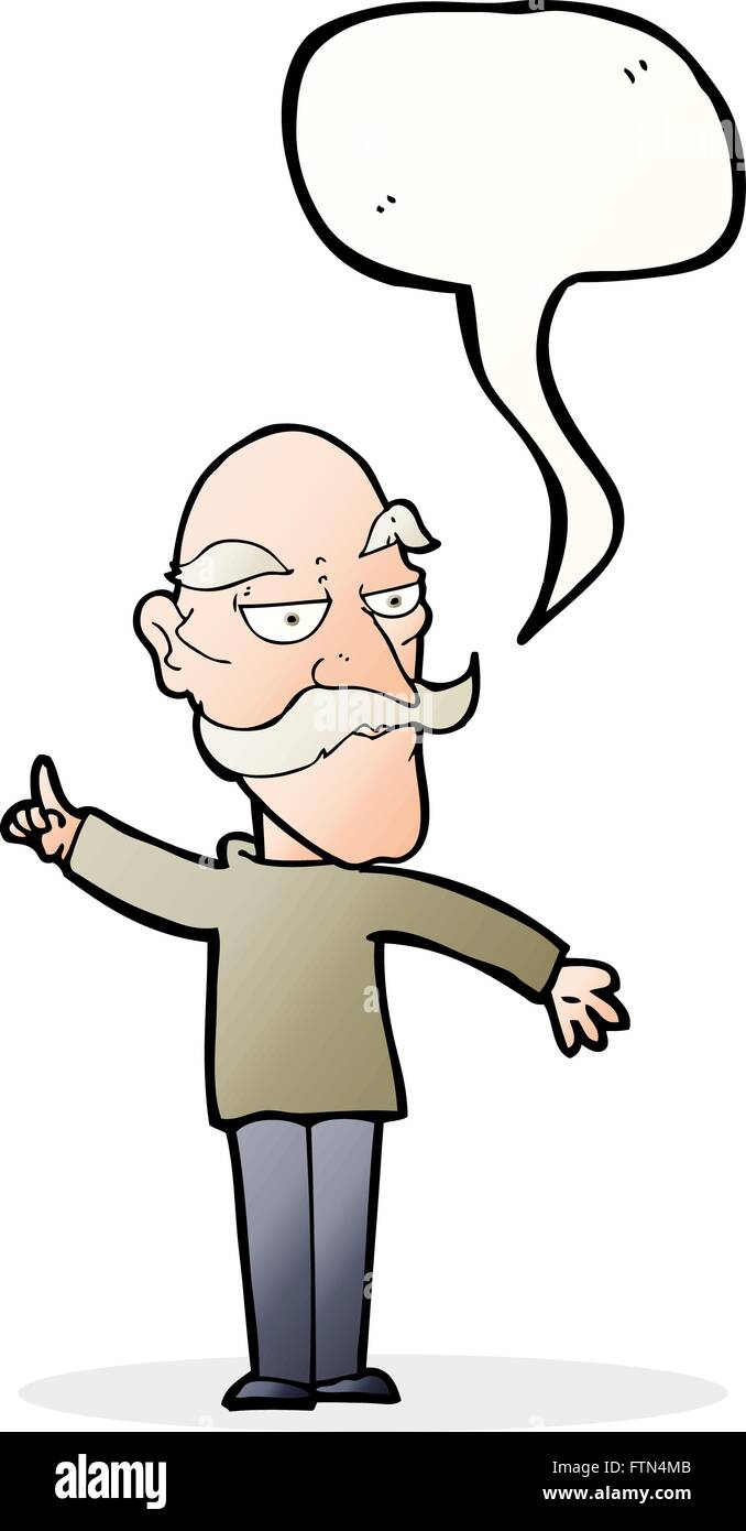 cartoon old man telling story with speech bubble Stock Vector Image ...