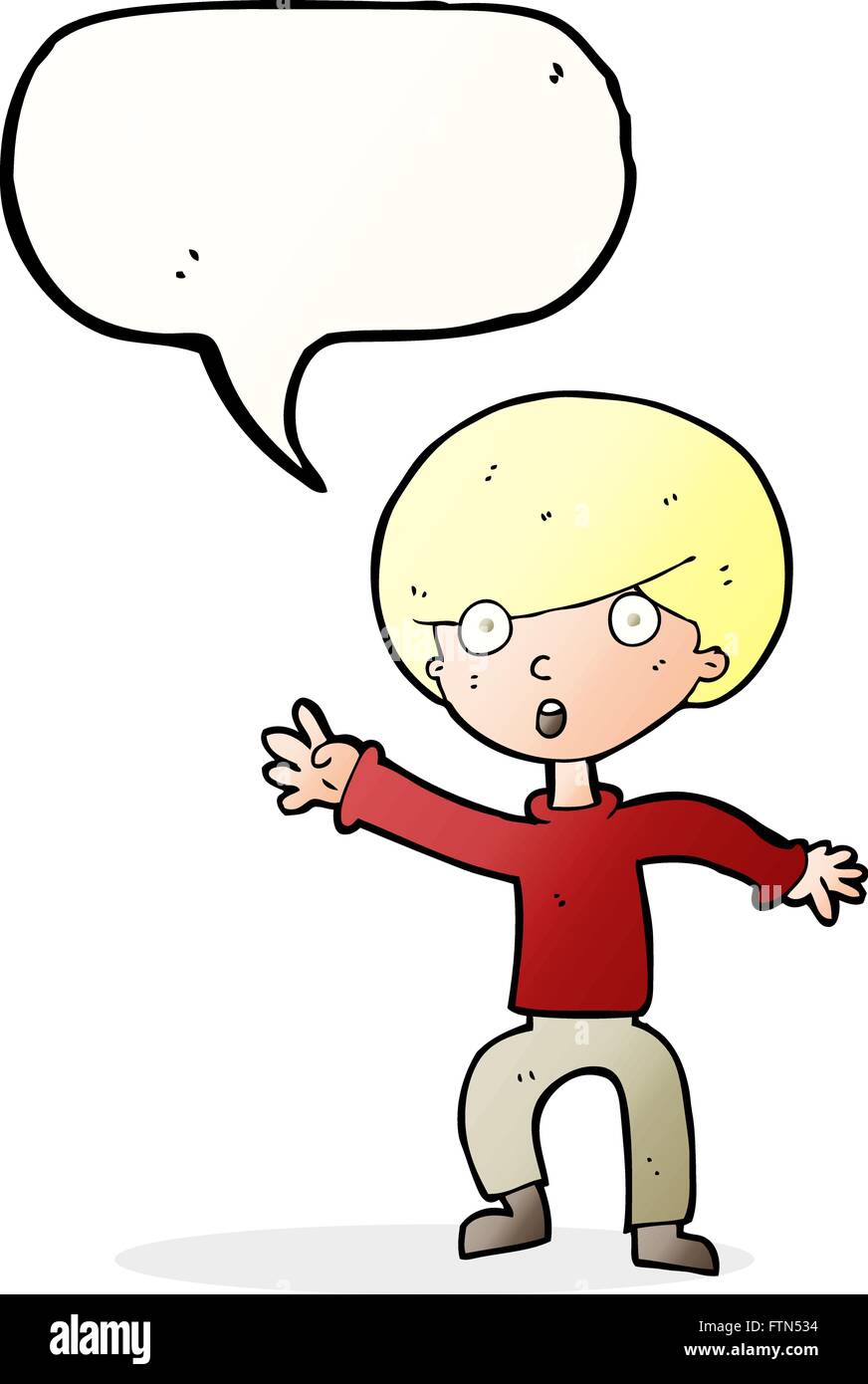 cartoon panicking boy with speech bubble Stock Vector Image & Art - Alamy