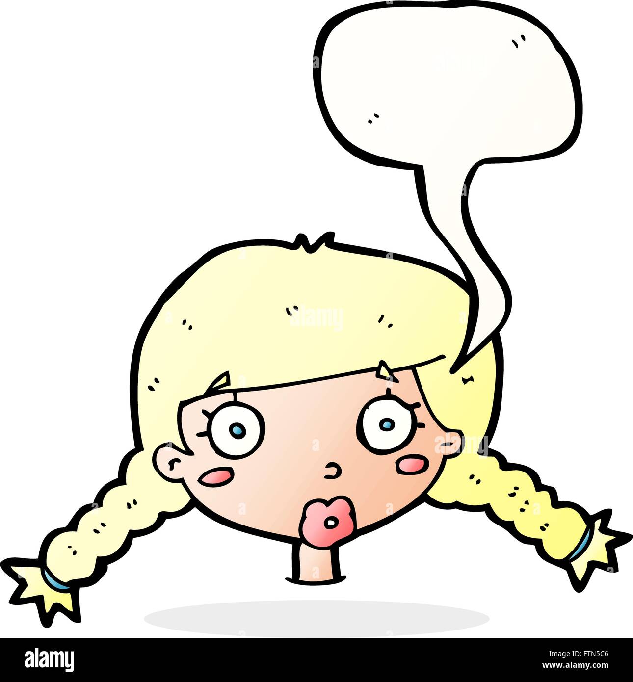 cartoon confused female face with speech bubble Stock Vector Image ...