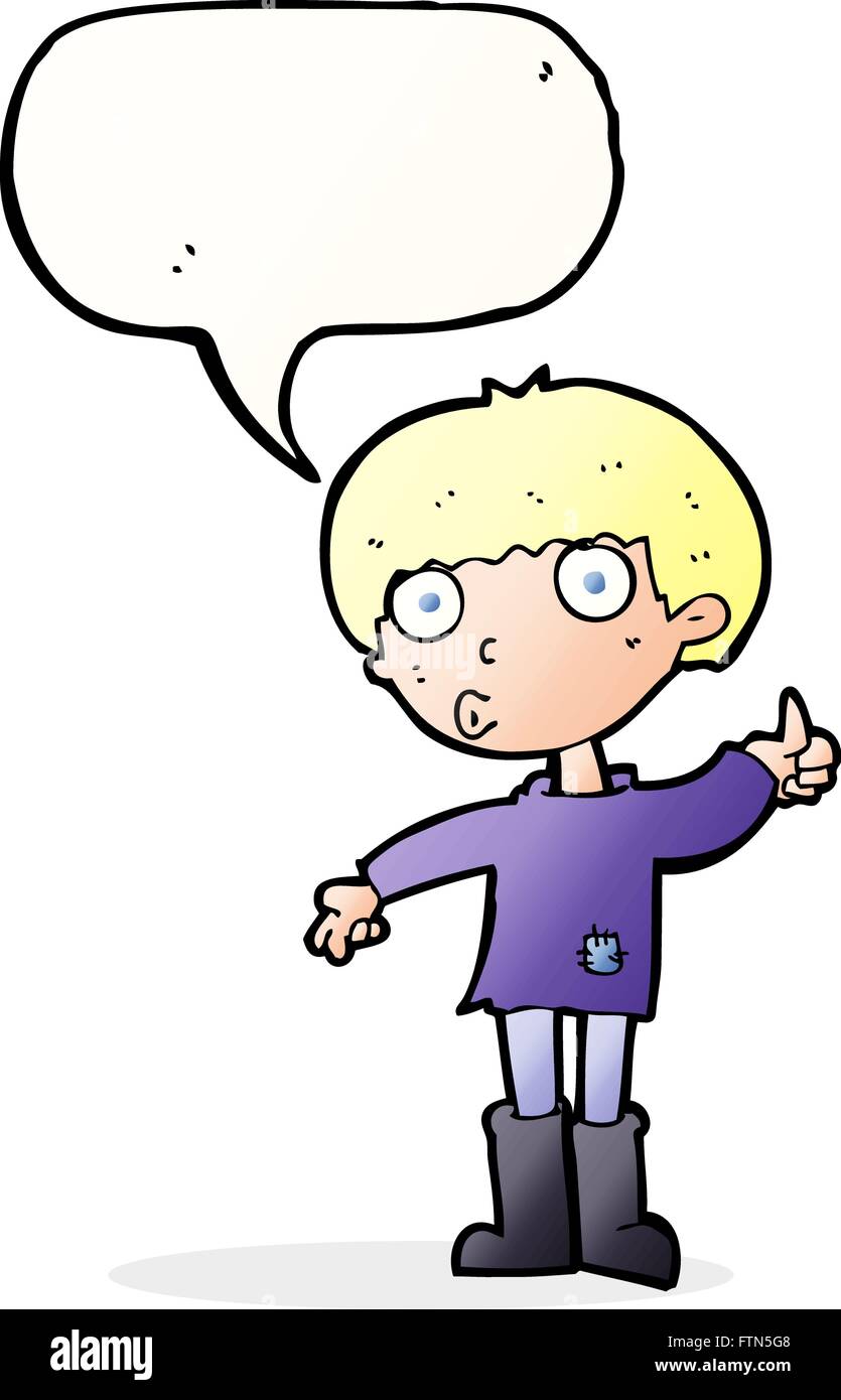 cartoon boy asking question with speech bubble Stock Vector Image & Art ...
