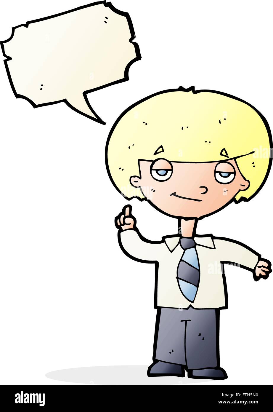 cartoon school boy answering question with speech bubble Stock Vector ...